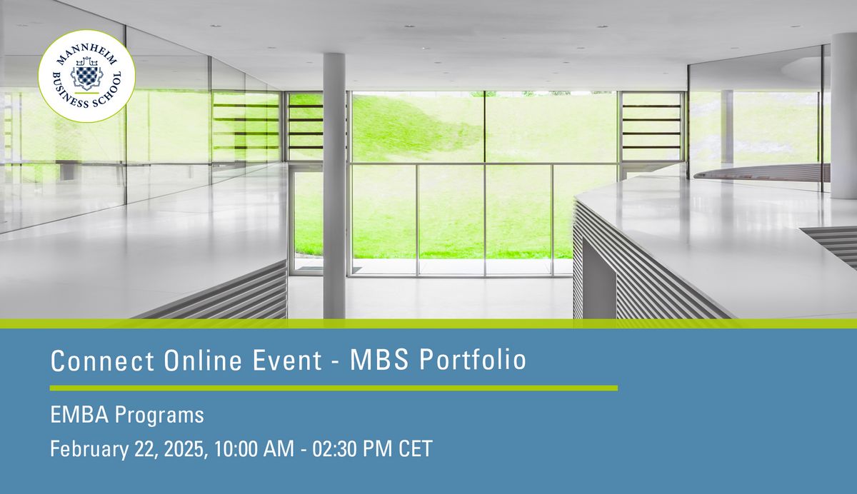 Mannheim Business School Connect Online Event - EMBA Programs, Saturday ...