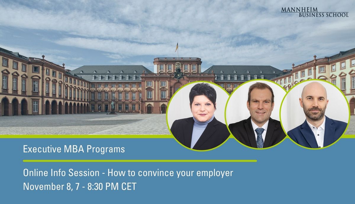 Online Info Session Part-Time Executive MBA Programs - How to convince ...